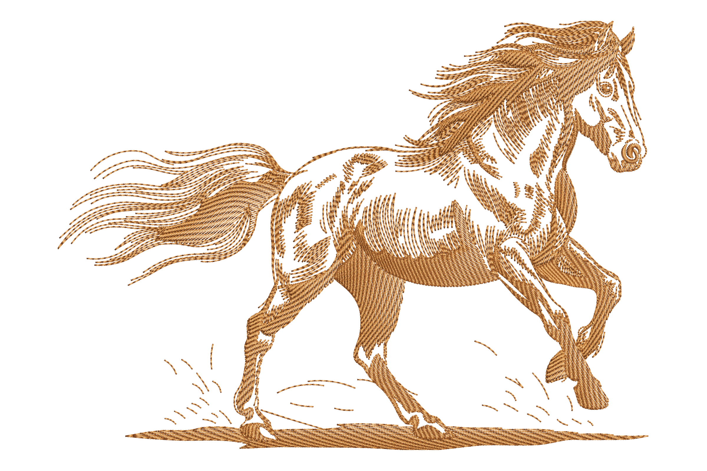 Running Sketch Horse – Single Color Machine Embroidery Design | Embroidize
