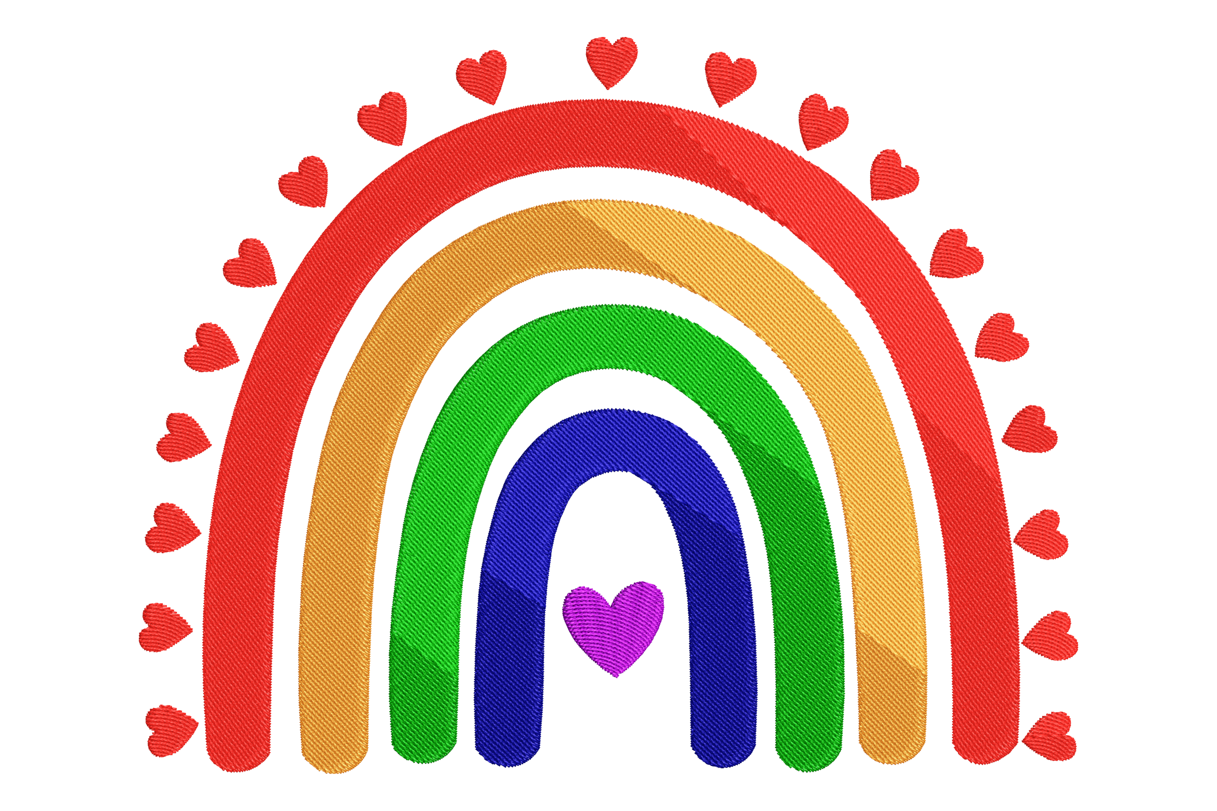 Rainbow Hearts Love – Cute Kids Machine Embroidery Design | Embroidize