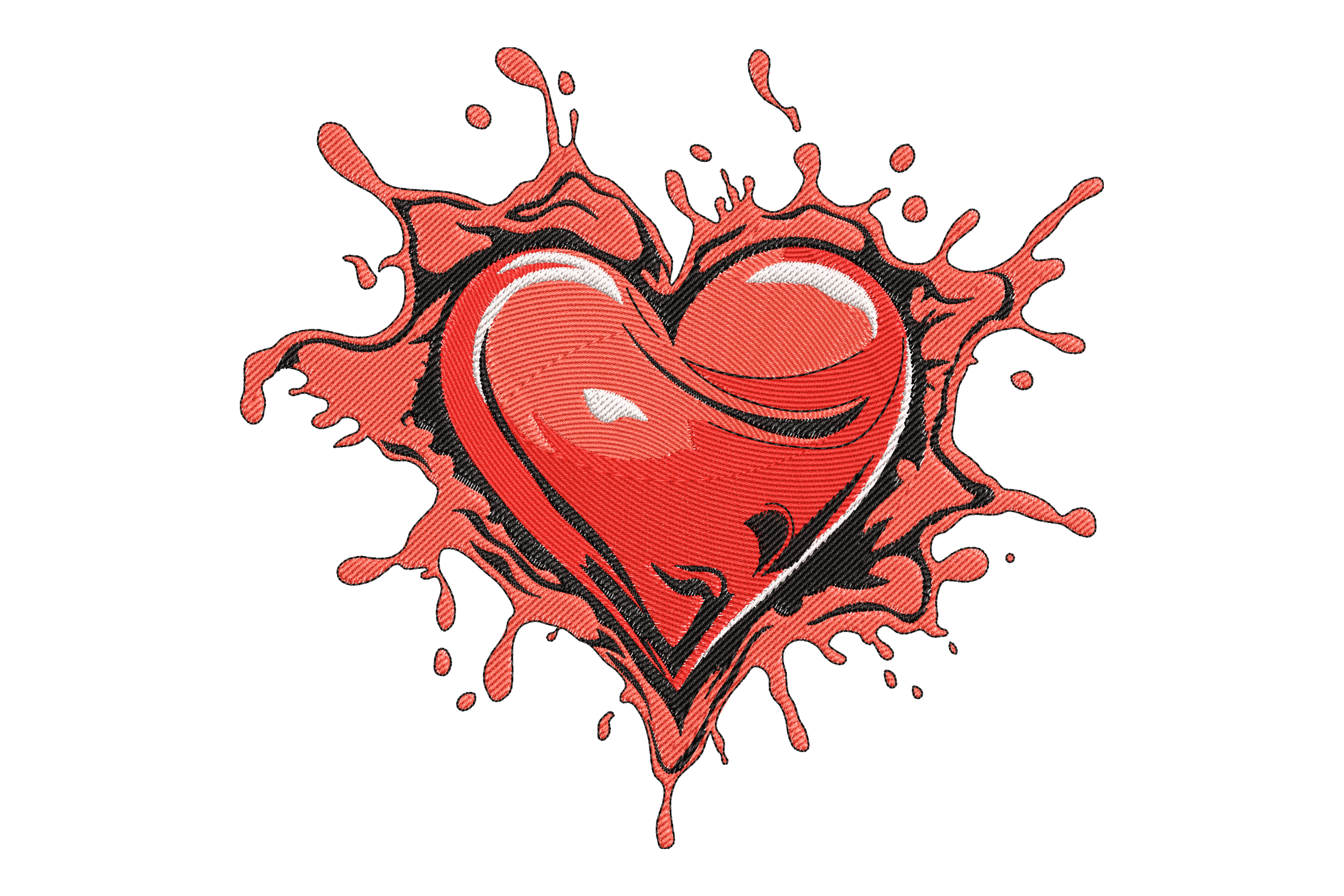 Splash Heart – Valentine Machine Embroidery Design | Embroidize
