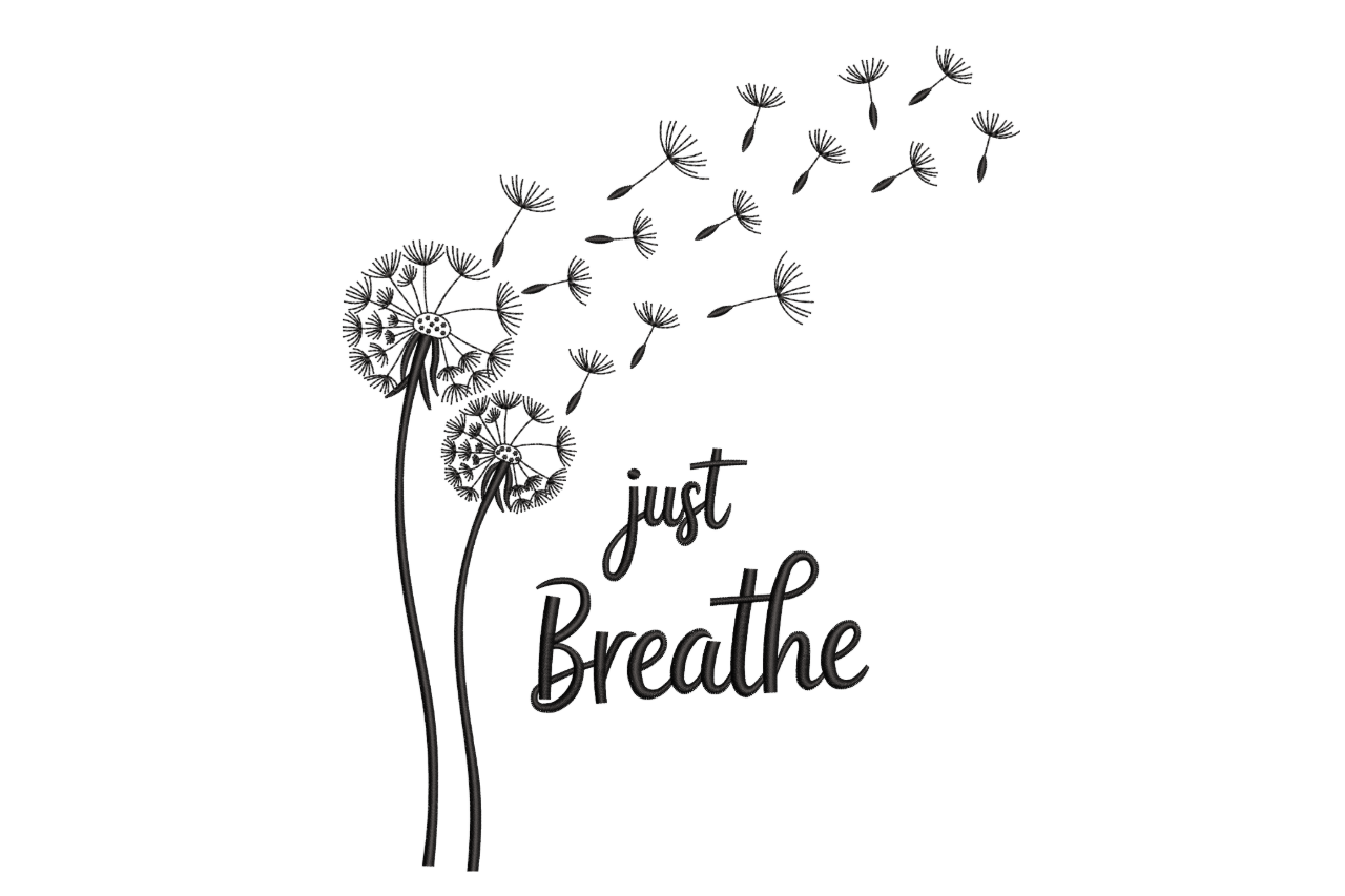 Just Breathe Dandelion – Modern Embroidery Design | Embroidize