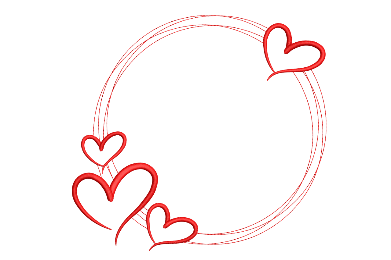 Heart Border Frame – Machine Embroidery Design | Embroidize