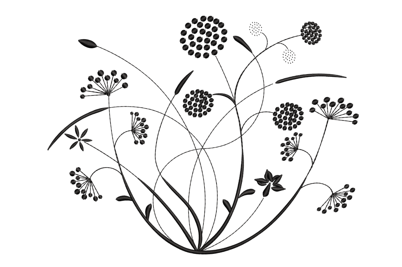 Modern Wildflower Silhouette – Minimalist Embroidery Design | Embroidize