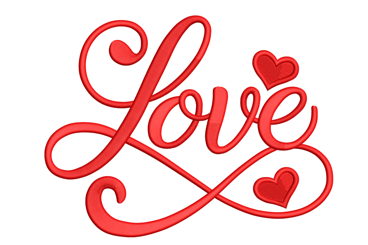 Love Infinity Script – Romantic Embroidery Design | Embroidize