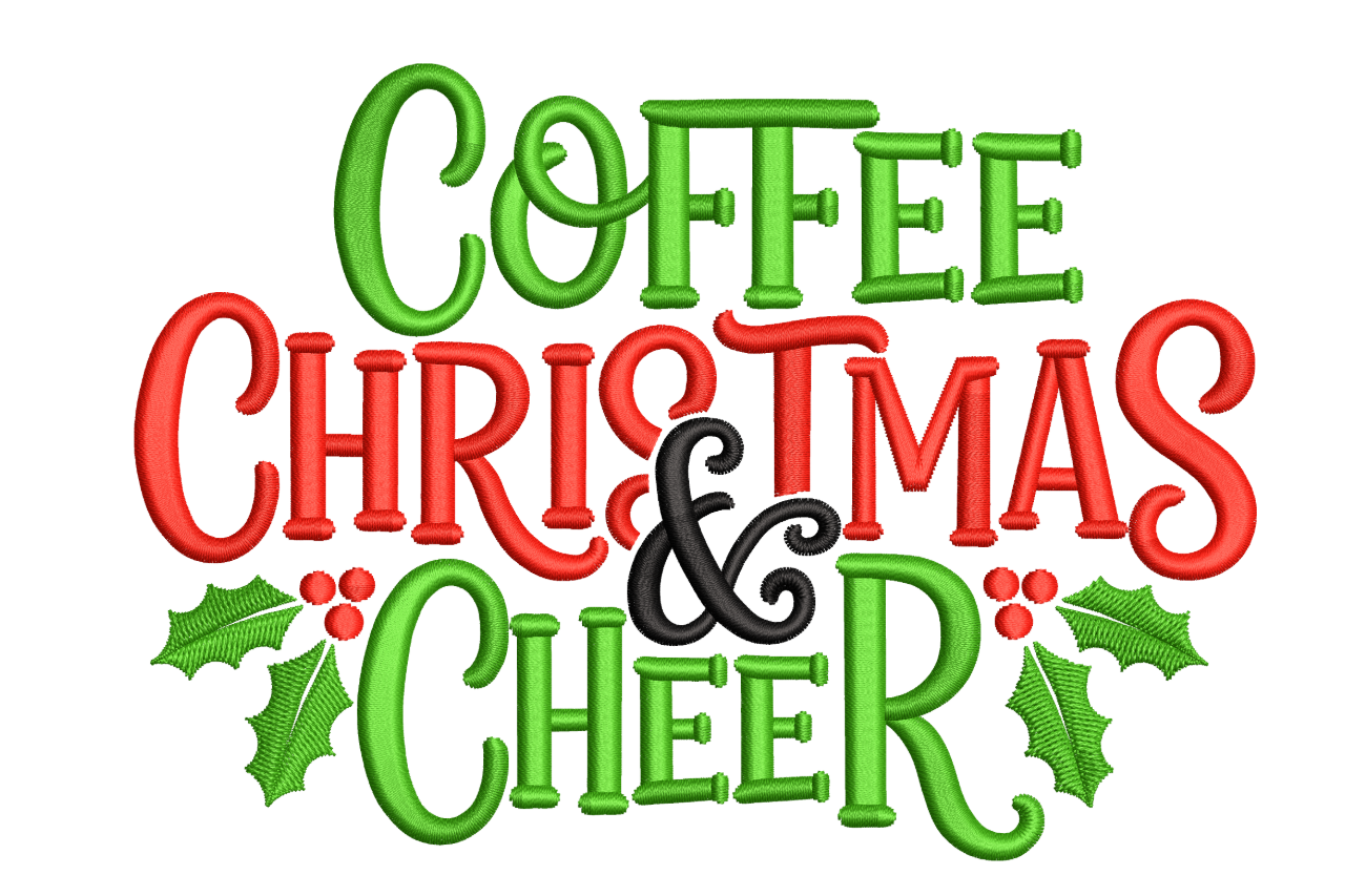 Coffee Christmas Cheer – Festive Embroidery Design | Embroidize