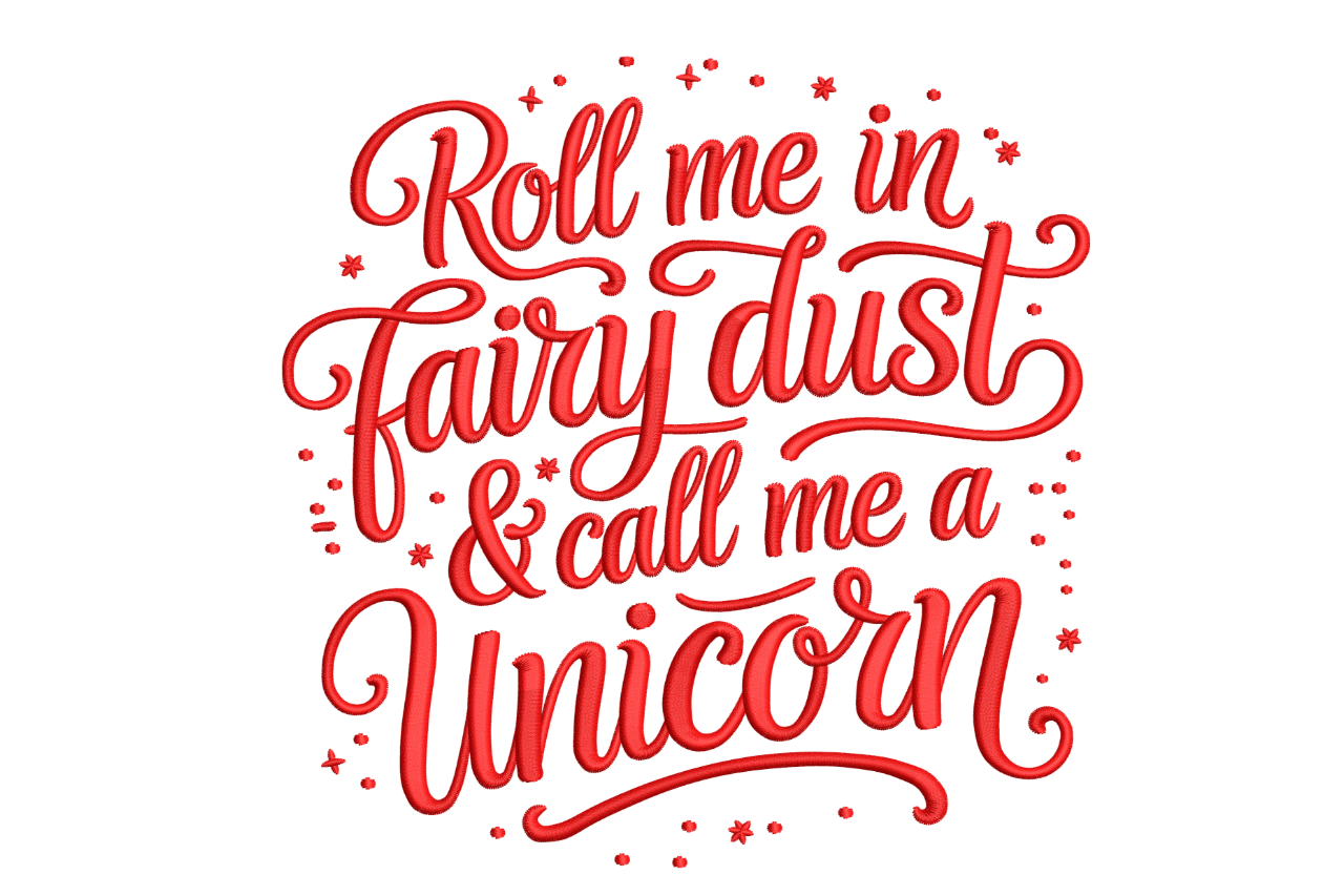Fairy Dust Unicorn Lettering – Fantasy Embroidery Design | Embroidize