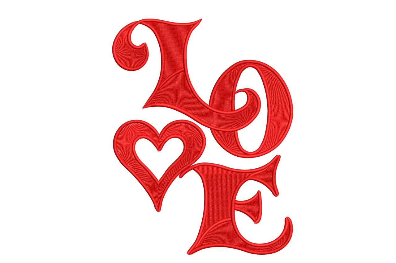 Retro LOVE Letters – Valentine Machine Embroidery Design | Embroidize
