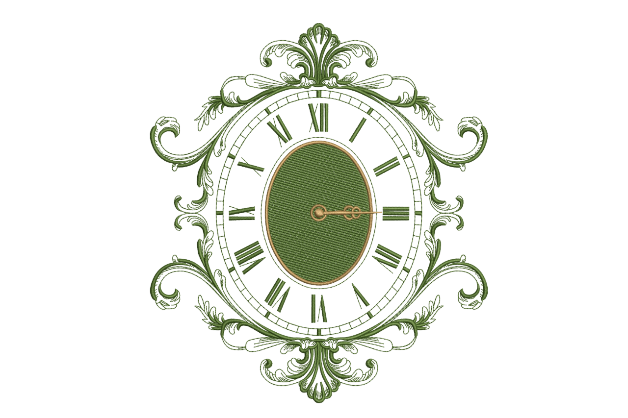 Vintage Clock Frame – Machine Embroidery Design | Embroidize