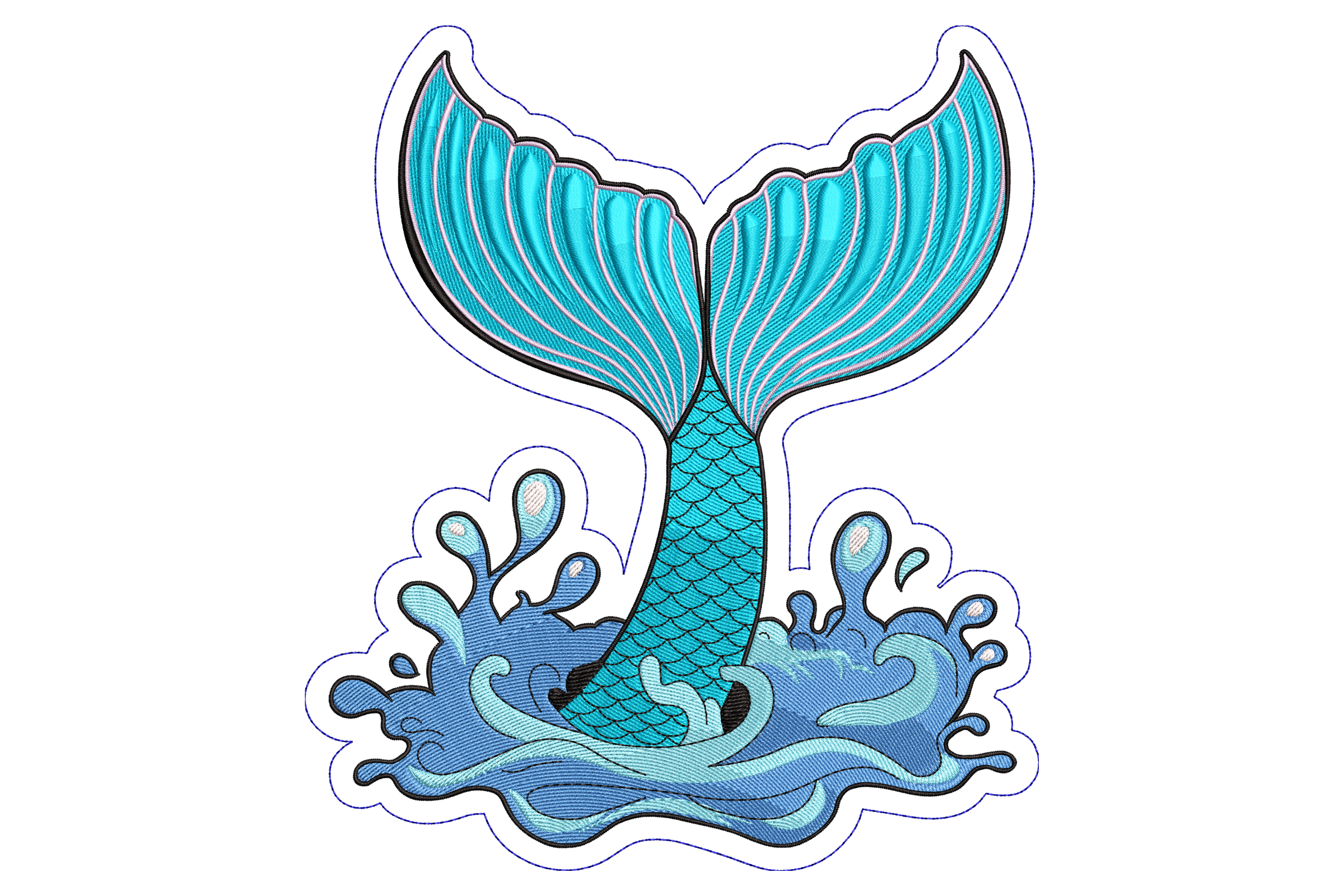 Magic Mermaid Tail Splash – Embroidery Design | Embroidize