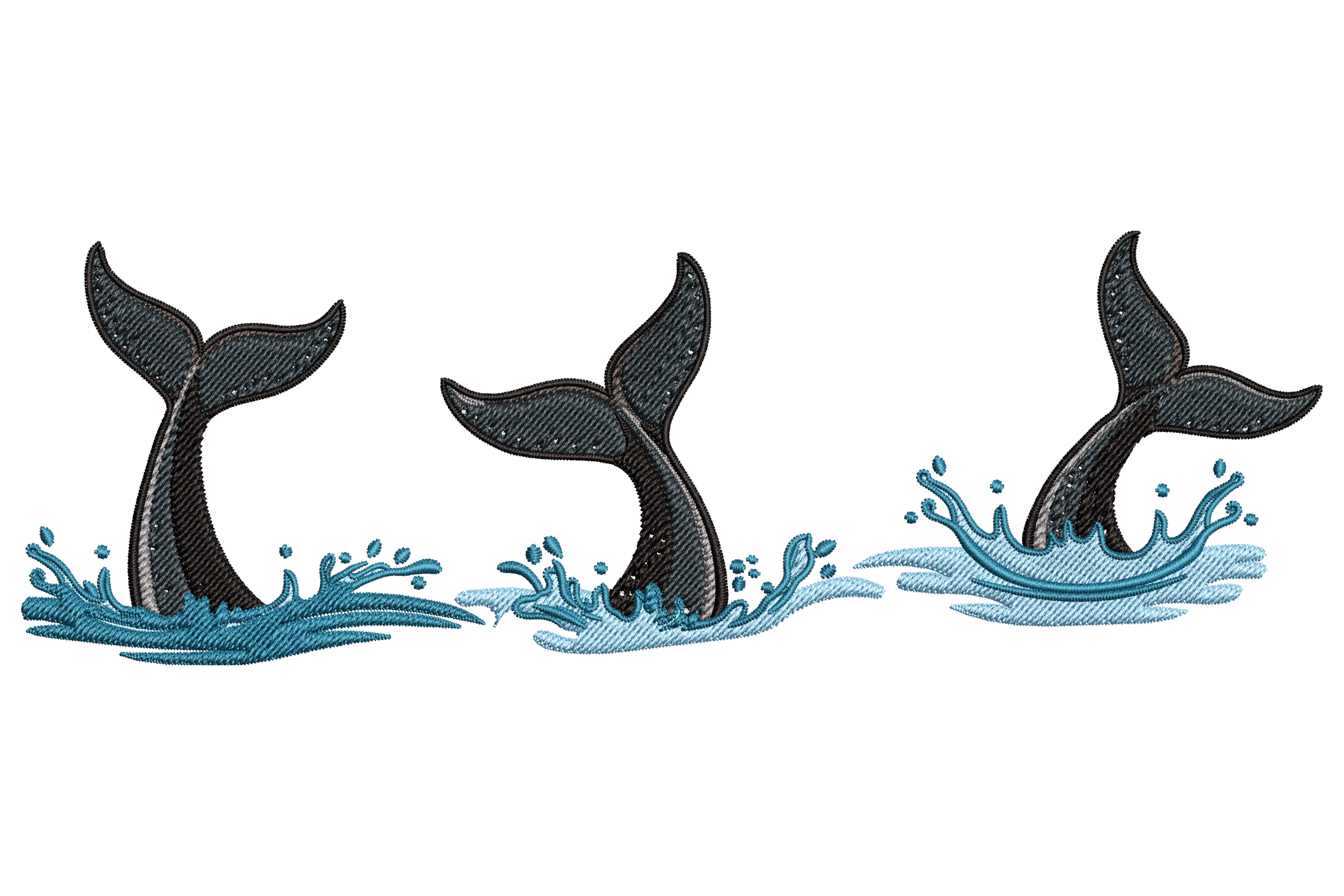 Whale Tail Splash – Machine Embroidery Design | Embroidize