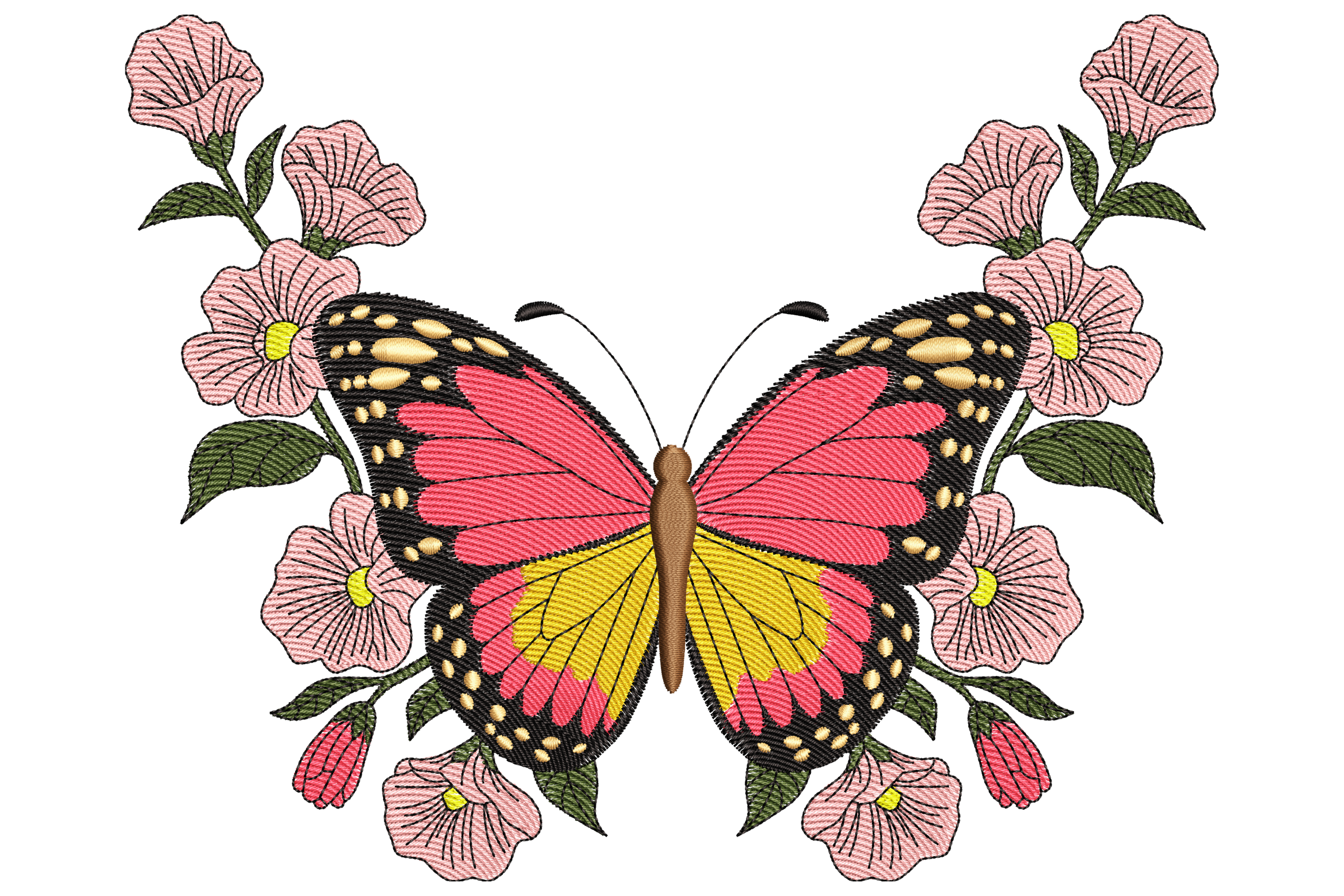 Floral Butterfly – Embroidery Design | Embroidize