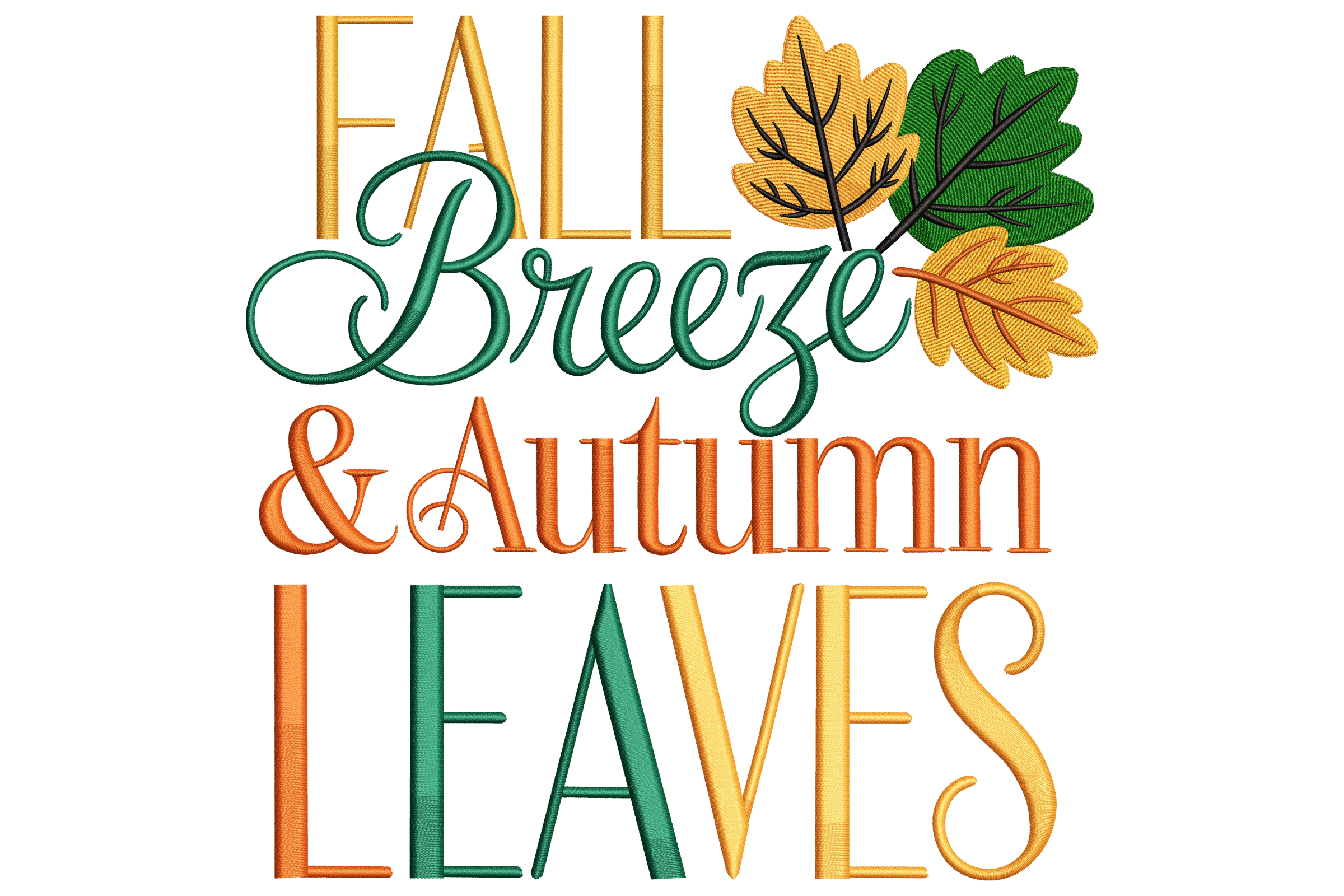 Fall Breeze & Autumn Leaves – Machine Embroidery Design | Embroidize