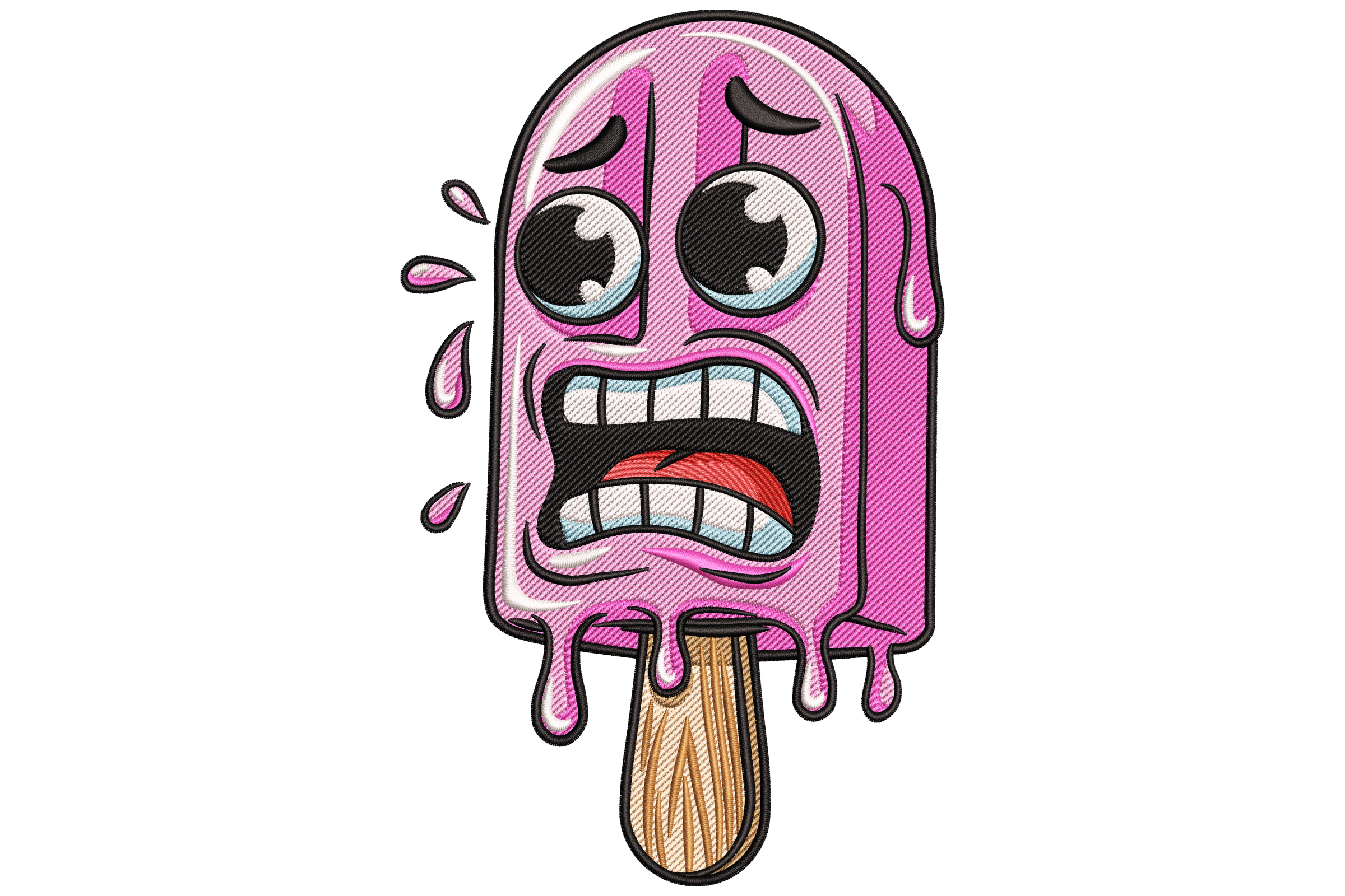Melting Popsicle Face – Machine Embroidery Design | Embroidize