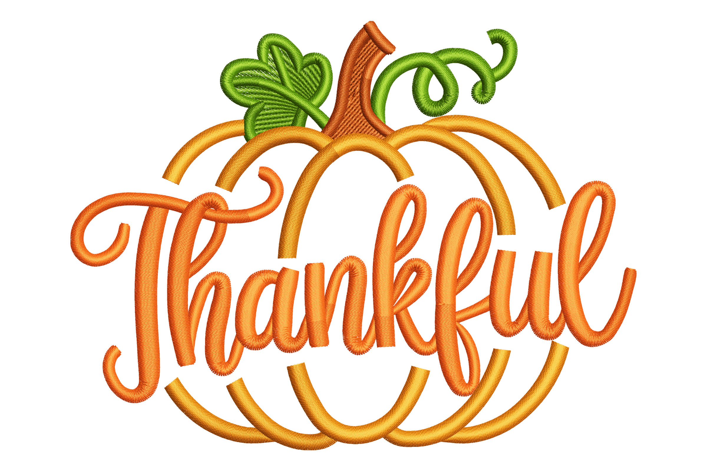 Thankful Pumpkin – Outline Script Fall Machine Embroidery Design ...