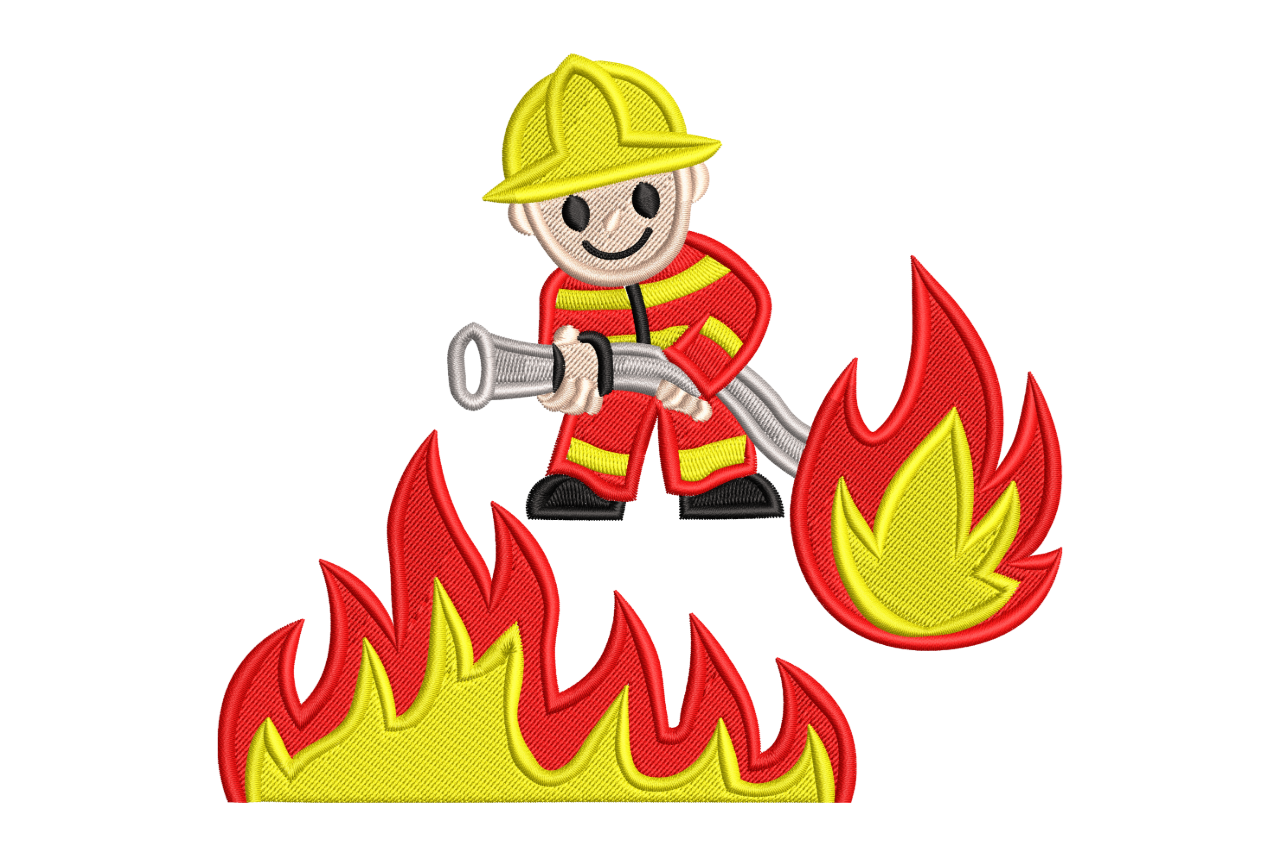 Cute Firefighter – Machine Embroidery Design | Embroidize