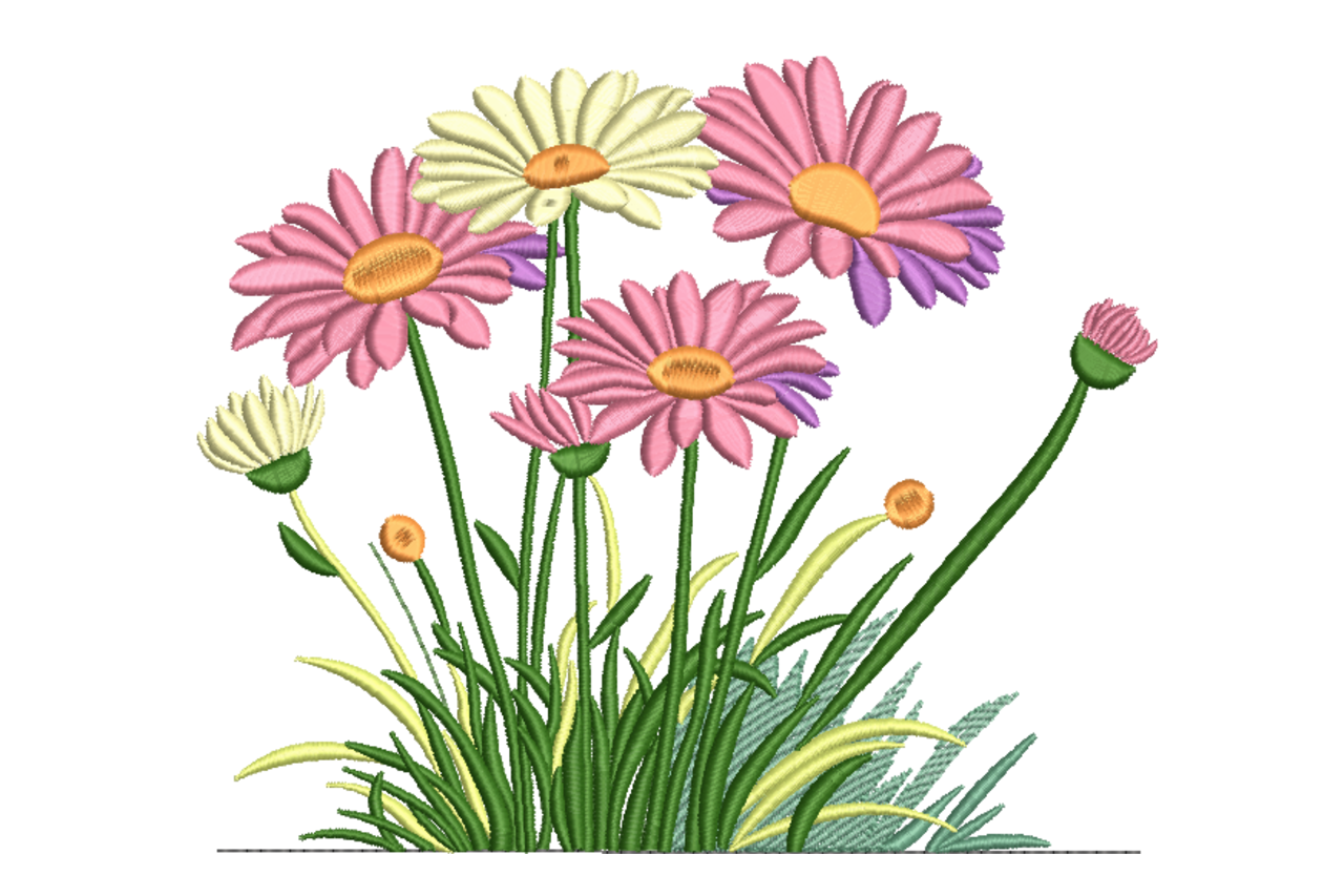 Gerbera Daisy Garden – Machine Embroidery Design | Embroidize