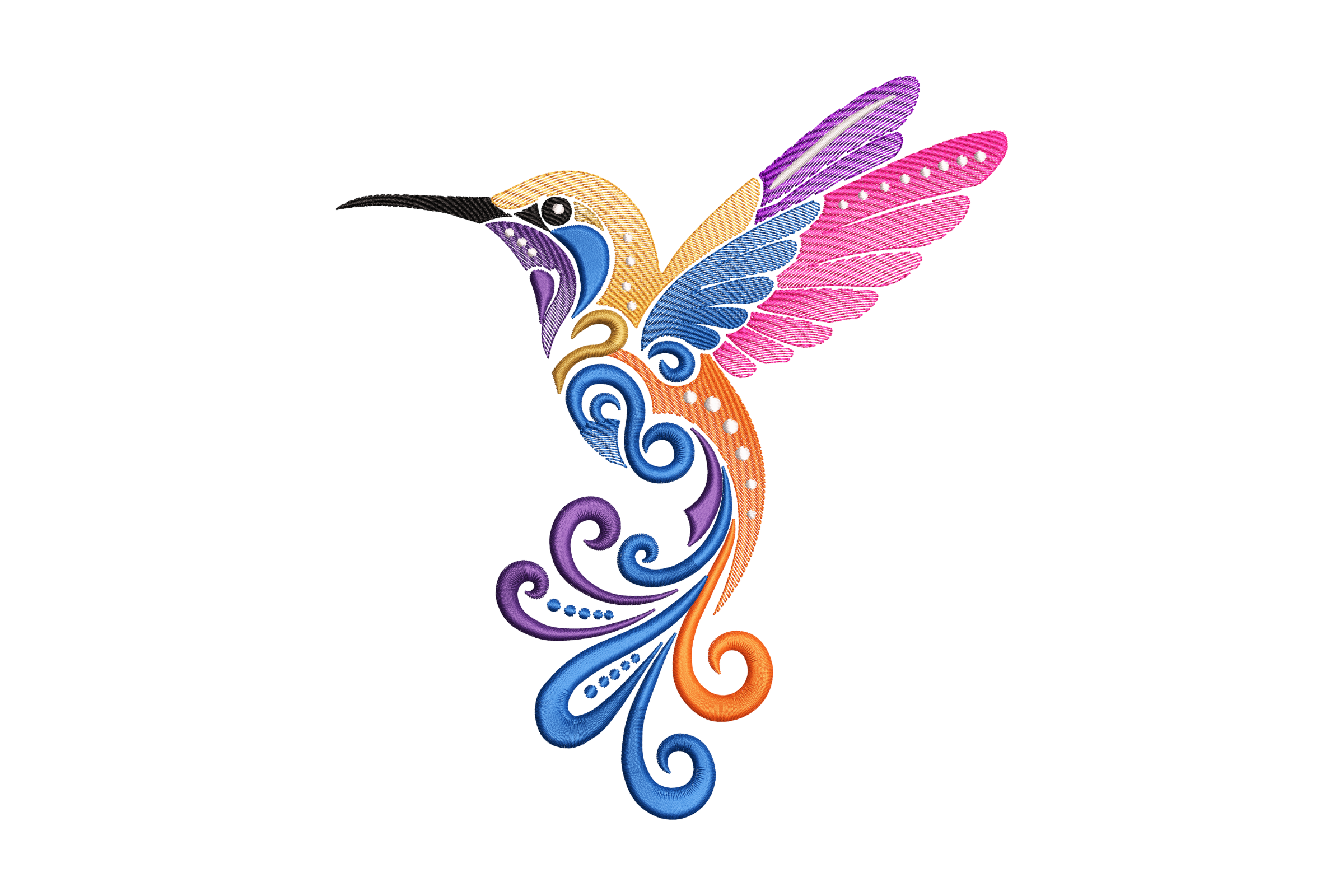 Majical Swirl Hummingbird – Machine Embroidery Design | Embroidize