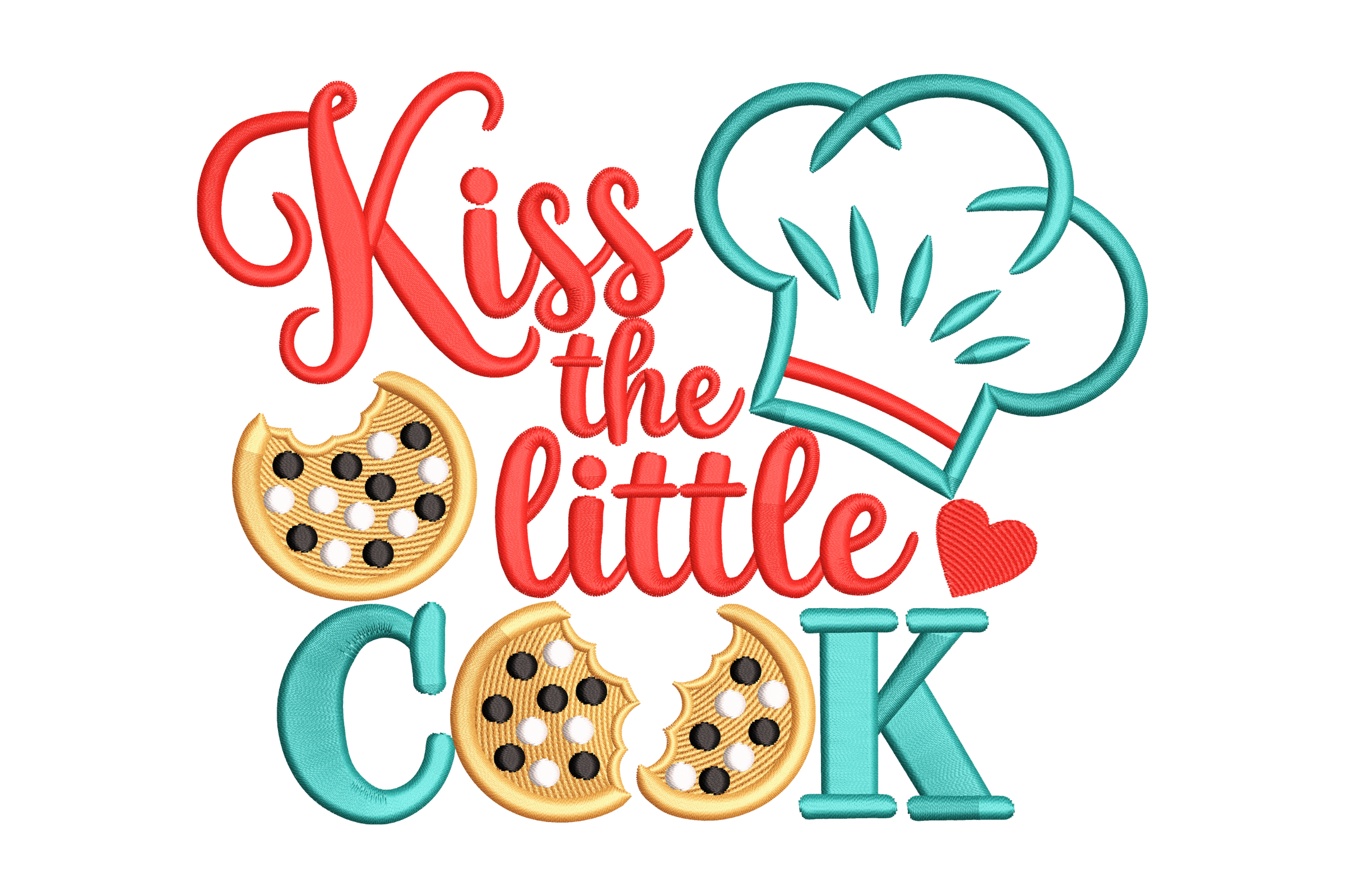 Kiss the Little Cook – Kids Kitchen Machine Embroidery Design | Embroidize