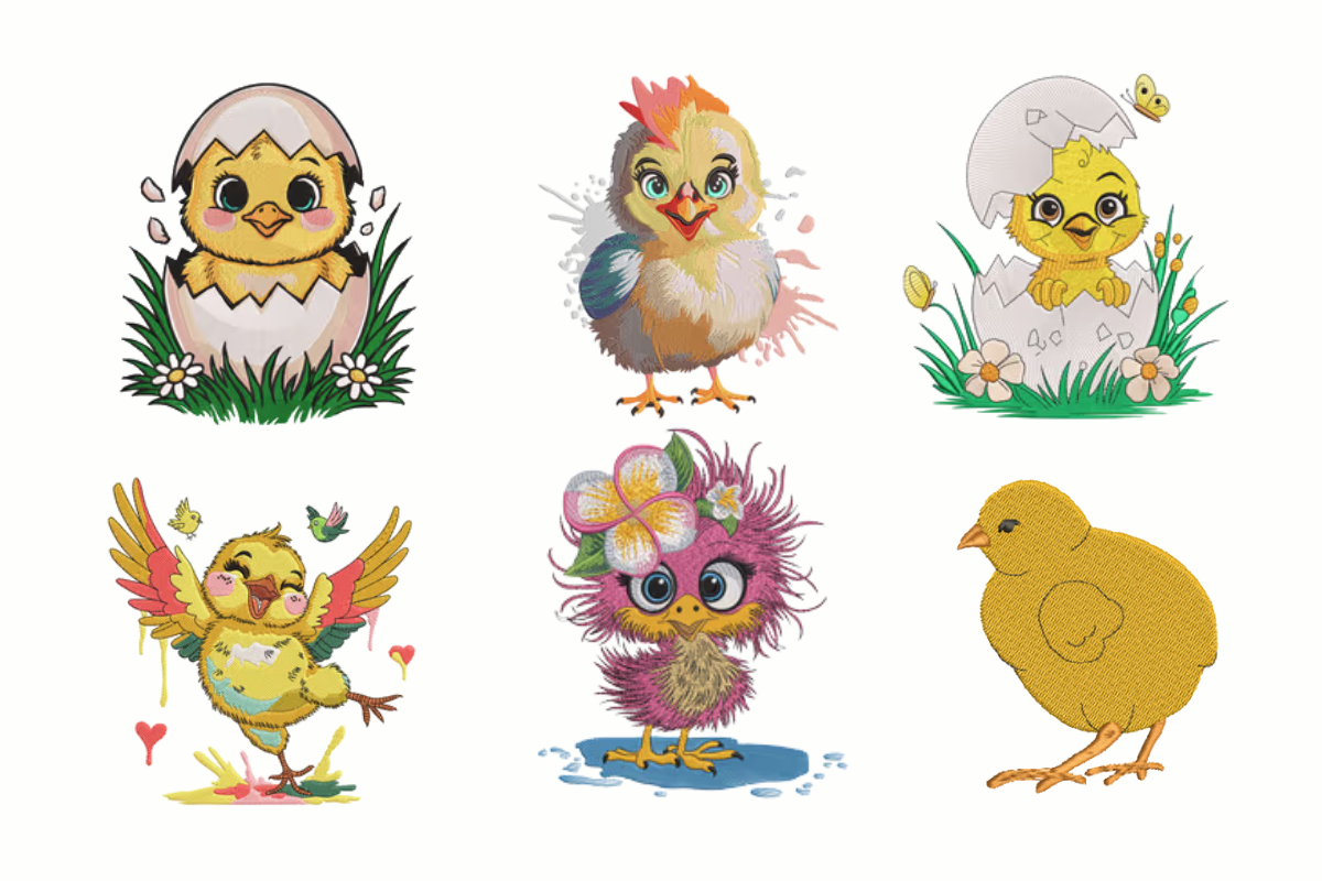 Adorable Easter Baby Chick Machine Embroidery Design Bundle | Embroidize