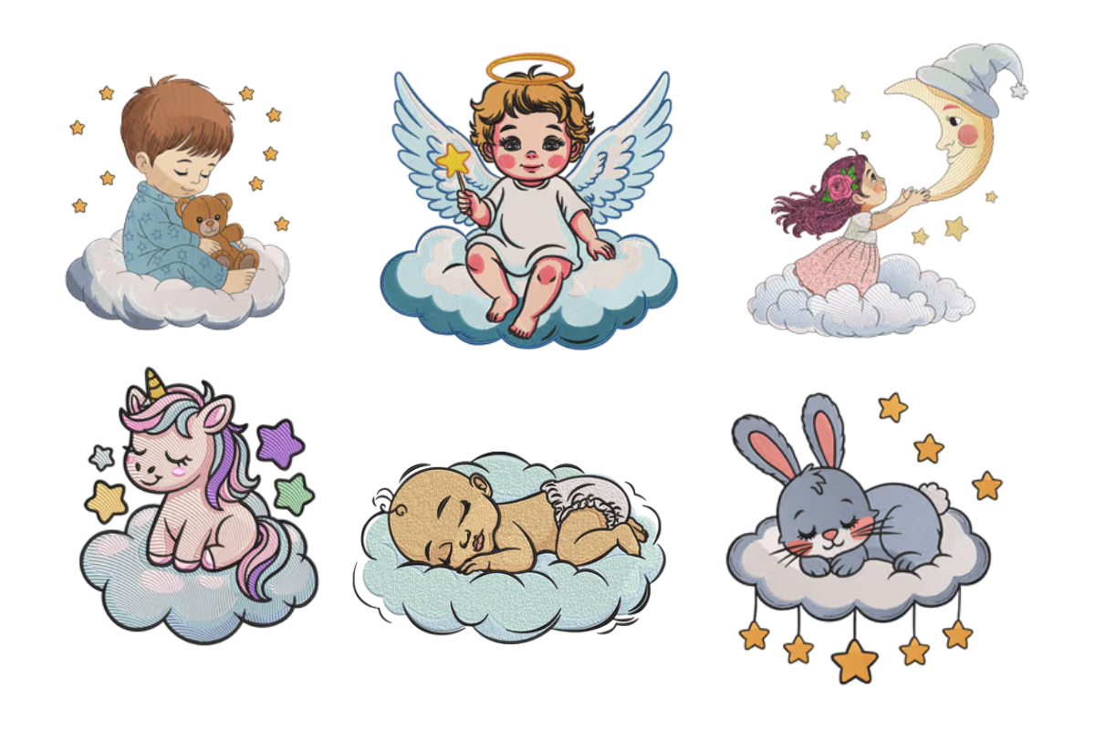 Sweet Dreams Baby Nursery & Angelic Cloud Machine Embroidery Bundle ...