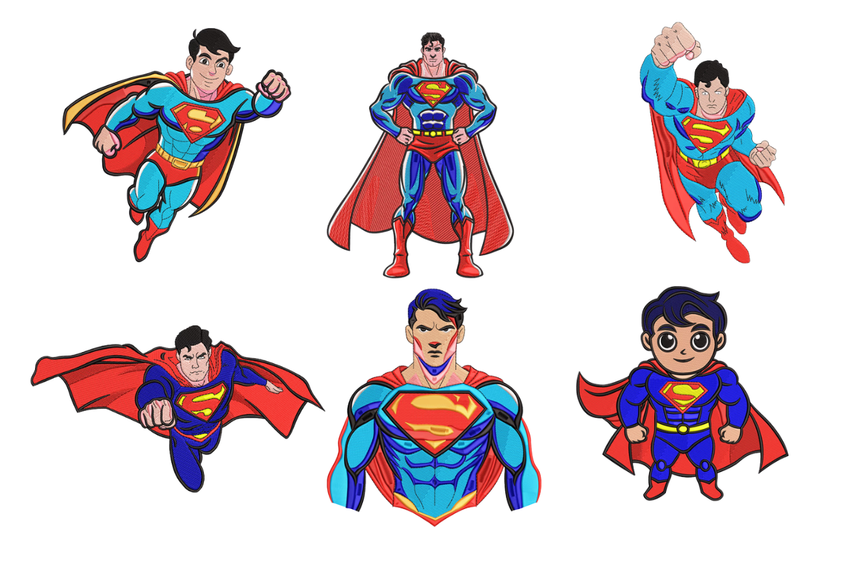 Man of Steel Superhero Machine Embroidery Design Bundle | Embroidize